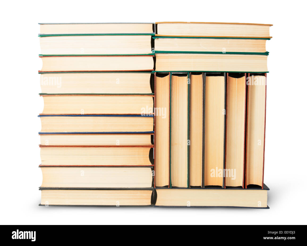 Different stack of old books isolated on white background Stock Photo ...