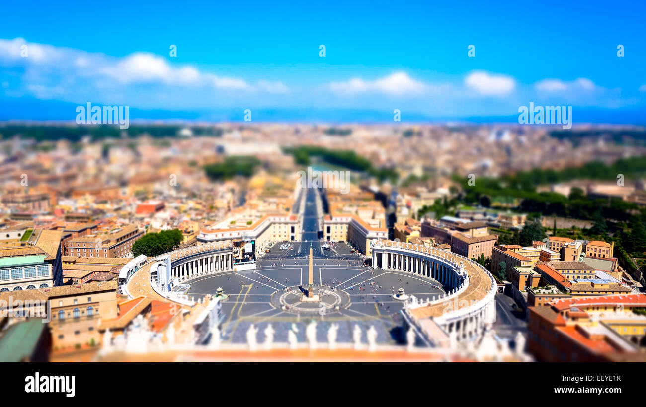 Panorama view of St. Peter's Basilica square and Rome city, Rome Italy ...