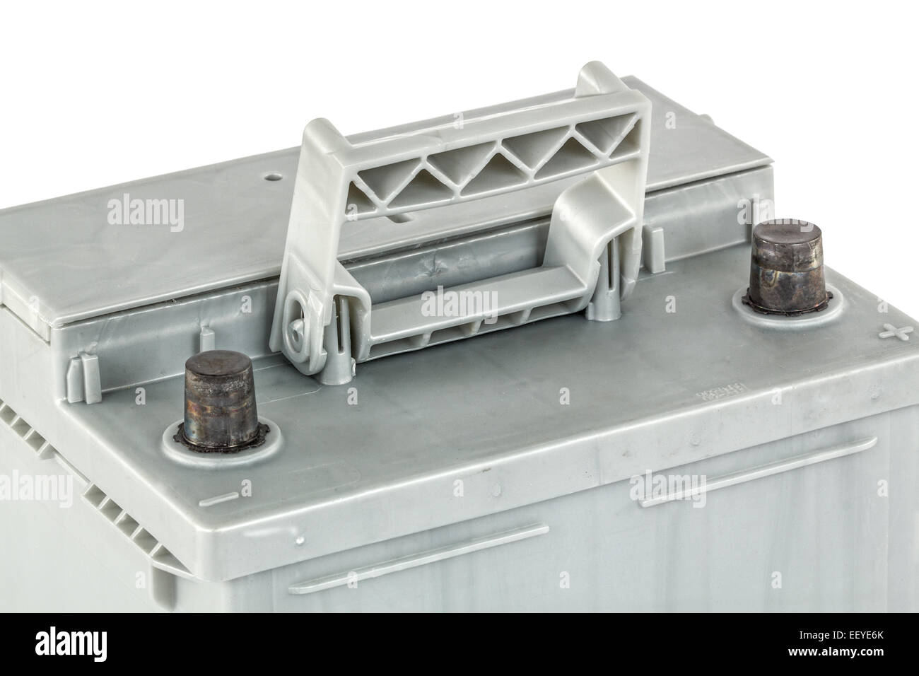 Automotive rechargeable battery, closeup, isolated on white background ...