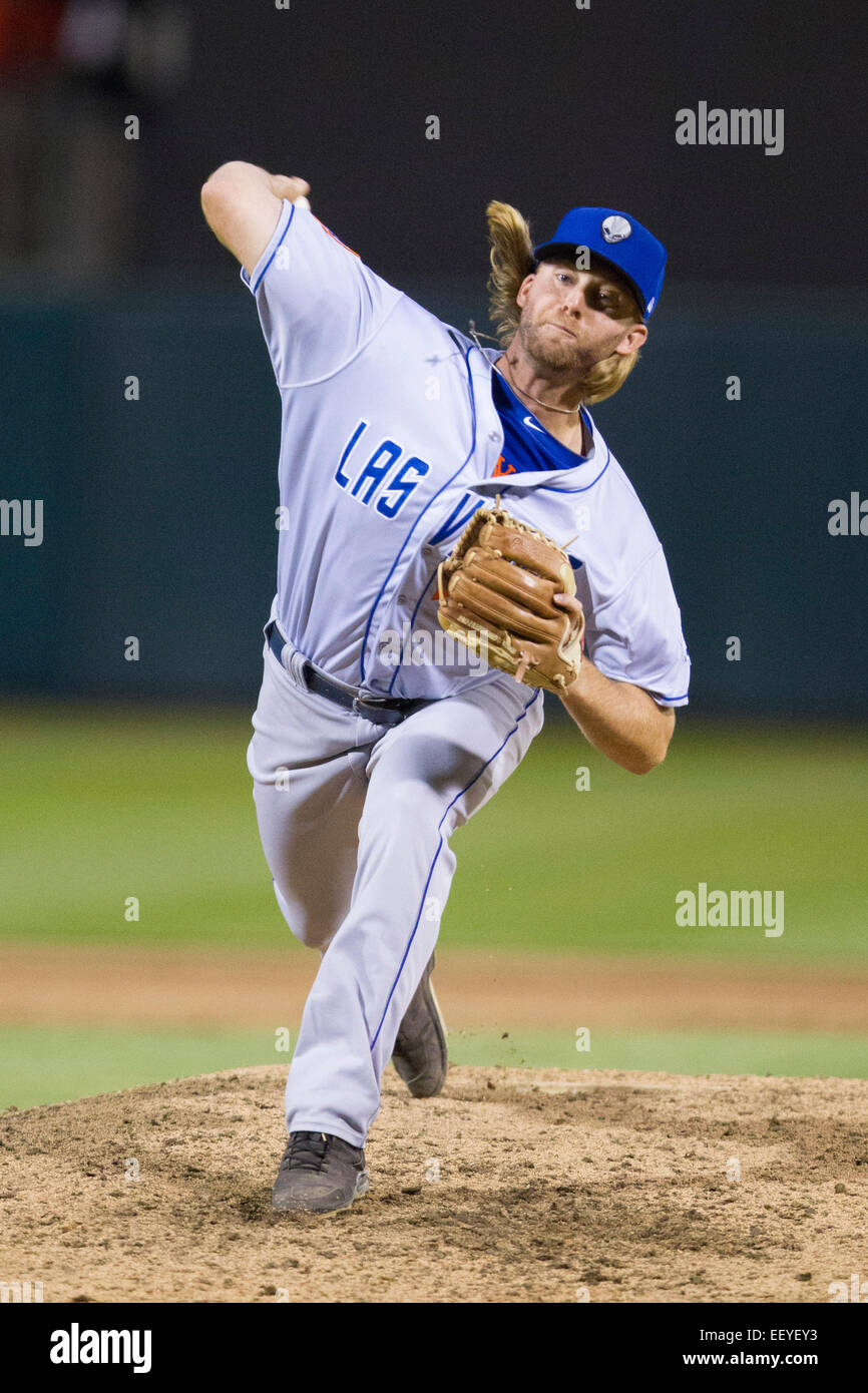 Fresno, Ca./USA – 14th Apr. 2014: Las Vegas 51s Jeff Walters pitches ...
