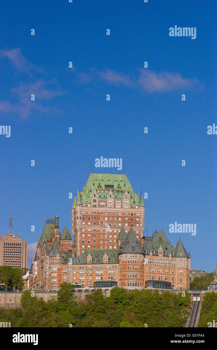 QUEBEC CITY, QUEBEC, CANADA - Le Chateau Frontenac castle and hotel, in ...