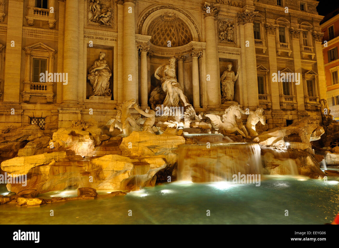 Fontana di Trevi, bigest spring in Rome, Italy Stock Photo - Alamy