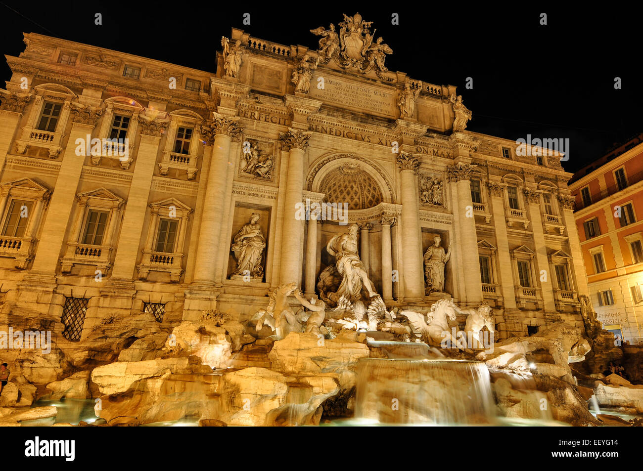 Fontana di Trevi, bigest spring in Rome, Italy Stock Photo - Alamy