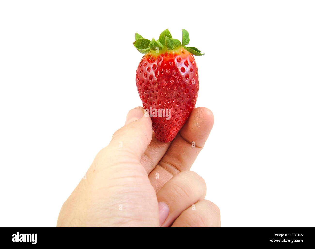 Hand holding a strawberry isolated on white Stock Photo - Alamy