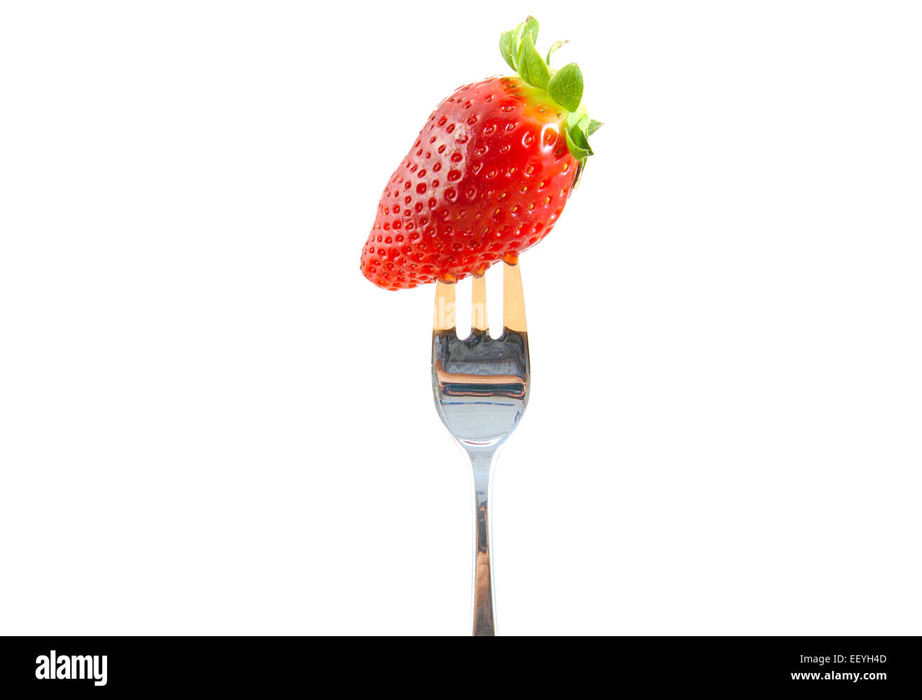 Fork with strawberry isolated on white Stock Photo - Alamy