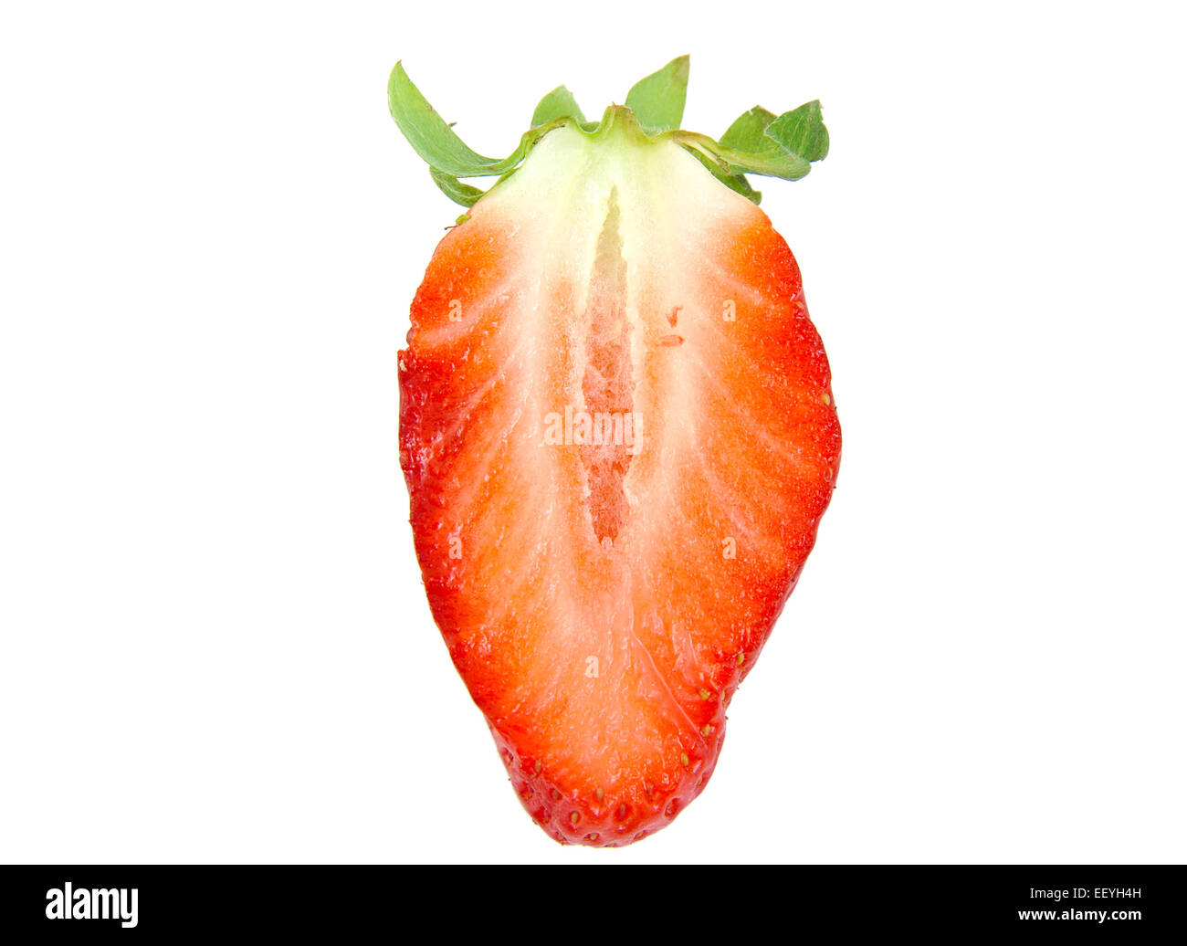 Half strawberry isolated on white background Stock Photo - Alamy