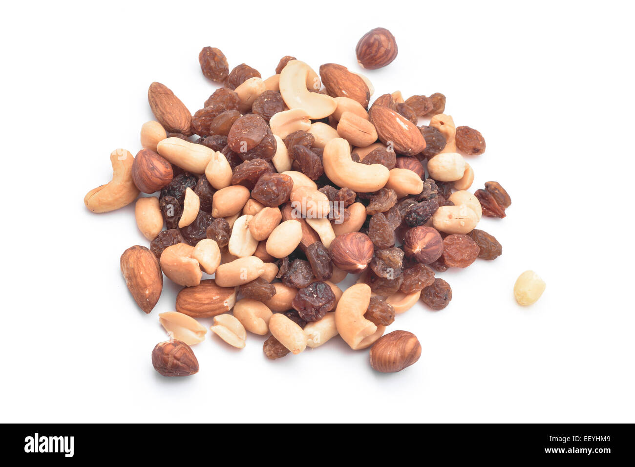 dry nuts mix on white Stock Photo - Alamy