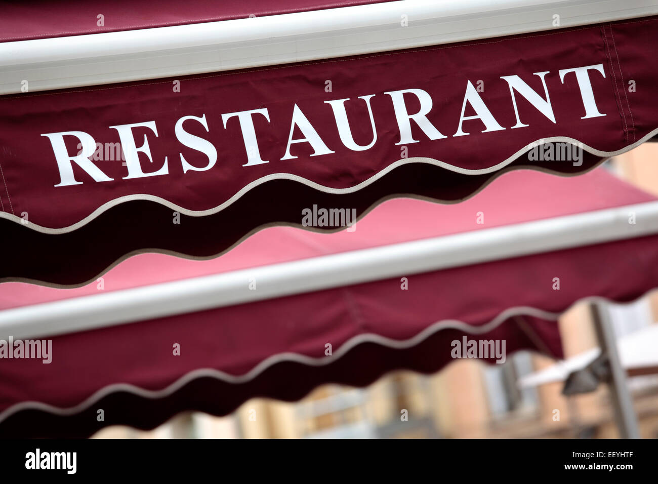 Restaurant entrance canopy in Paris Stock Photo - Alamy