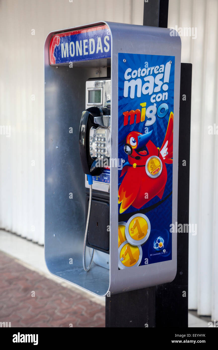 Public Pay Phone Still in Use in 2012, Playa del Carmen, Riviera Maya ...