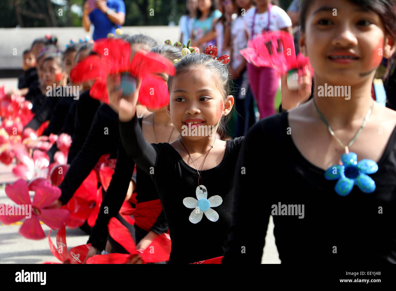 Street dancers and float parade in the streets of Quezon City for the ...