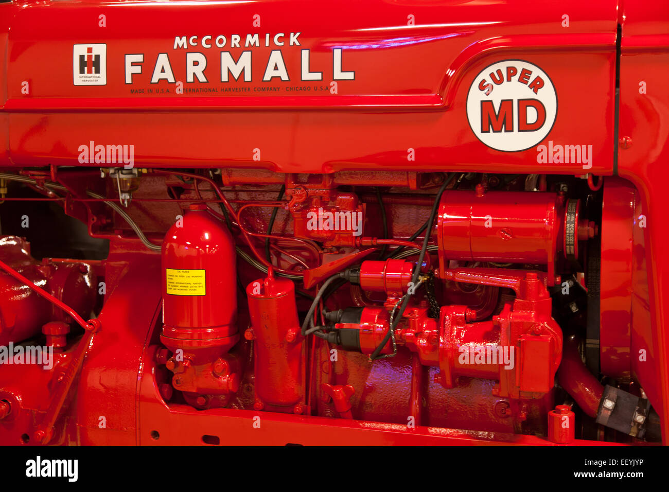 Close up of a McCormick Farmall Super MD tractor engine Stock Photo - Alamy
