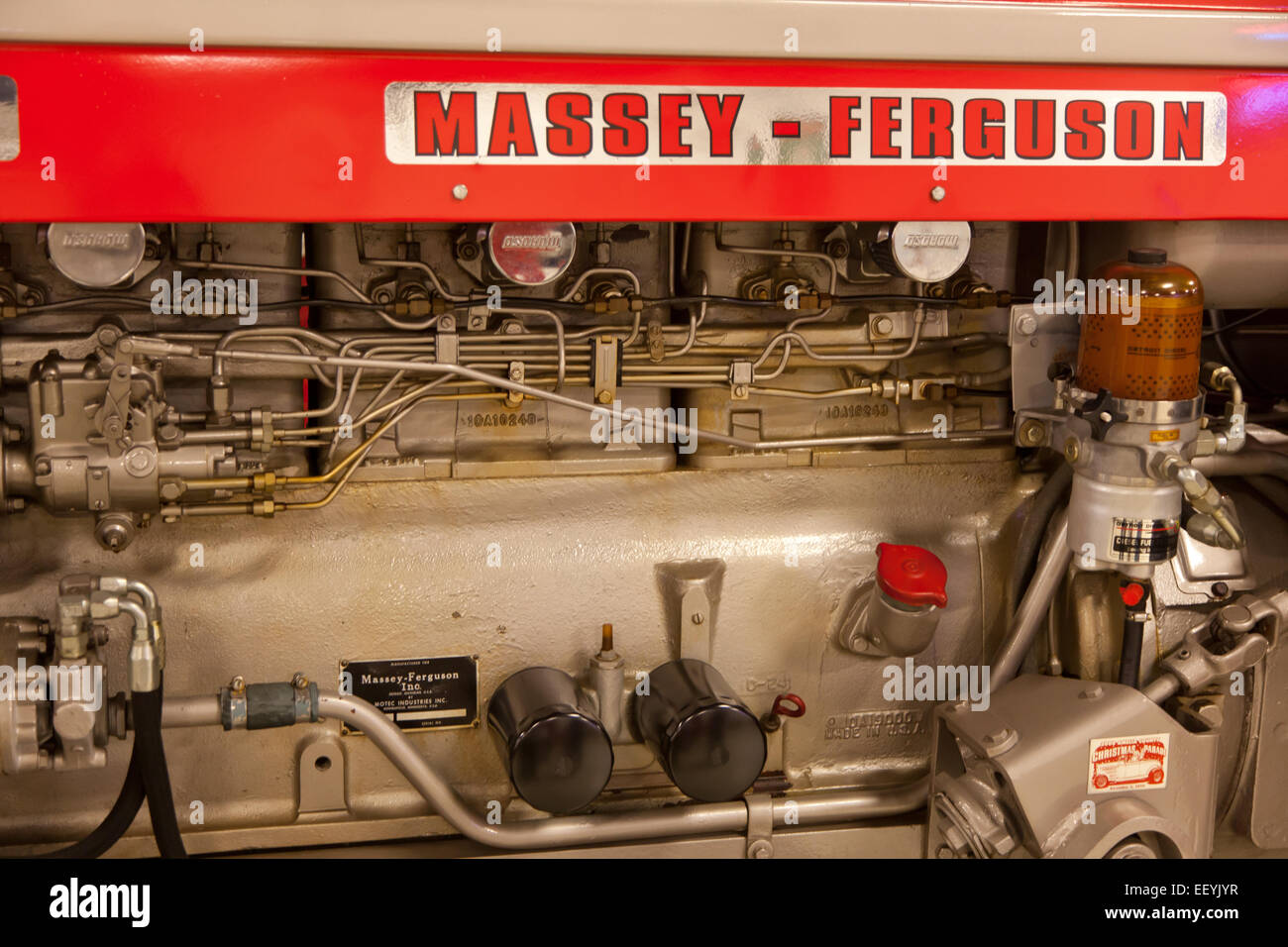 Close up of a Massey - Ferguson tractor engine Stock Photo - Alamy