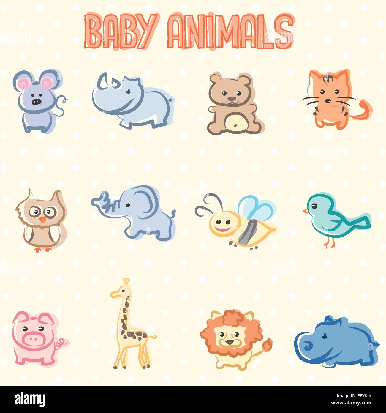 Cute animal cartoons hi-res stock photography and images - Alamy