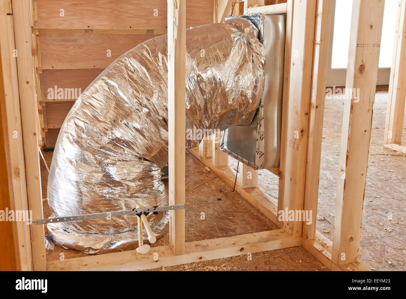 HVAC tubing for a new home under contruction Stock Photo - Alamy