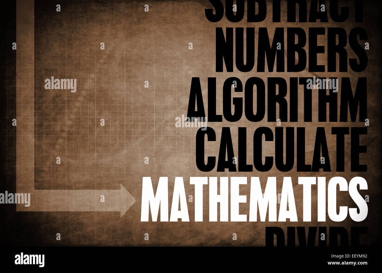 Mathematics as an Arithmetic Subject with Numbers Stock Photo - Alamy