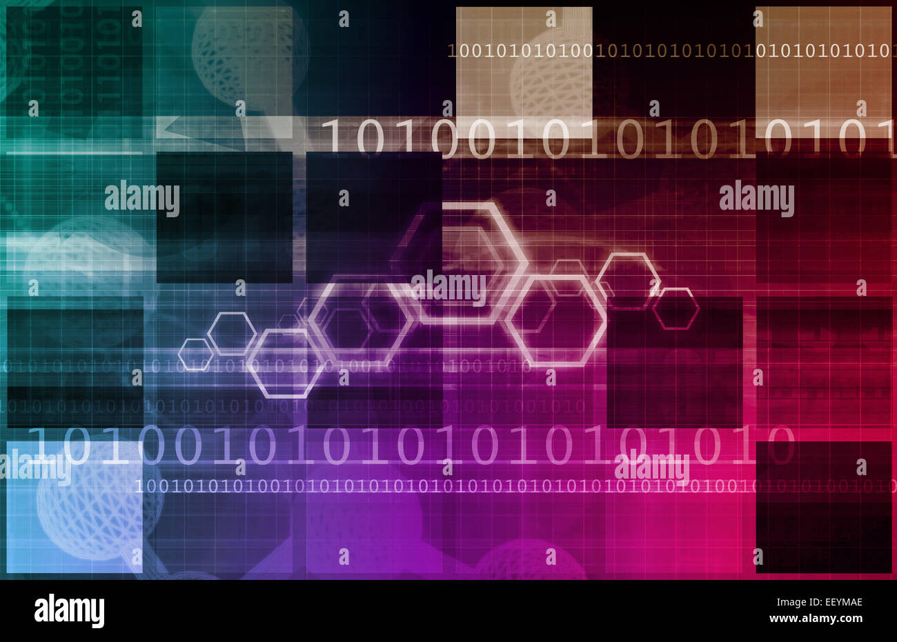 Futuristic Digital Network with Data Communication Art Stock Photo - Alamy