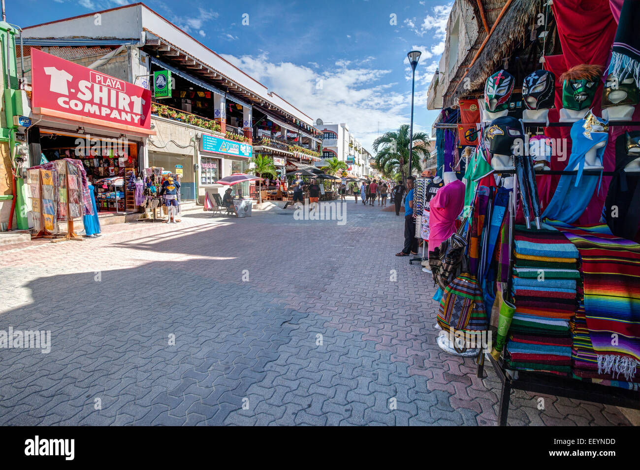 Street Scene, Playa del Carmen, Yucatan, Riviera Maya, Mexico Stock ...
