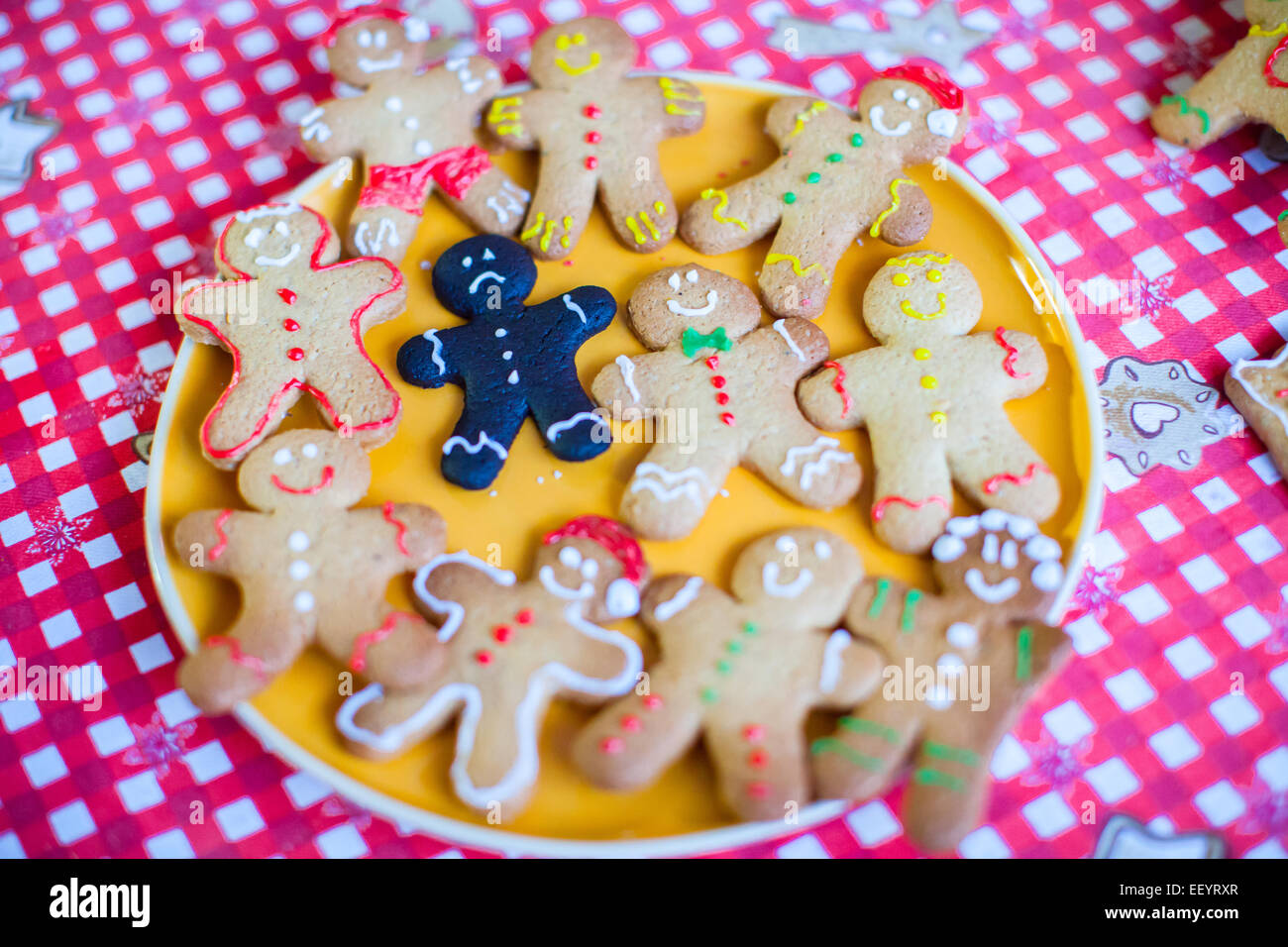 Sad burnt and ready colorful gingerbread cookies Stock Photo - Alamy