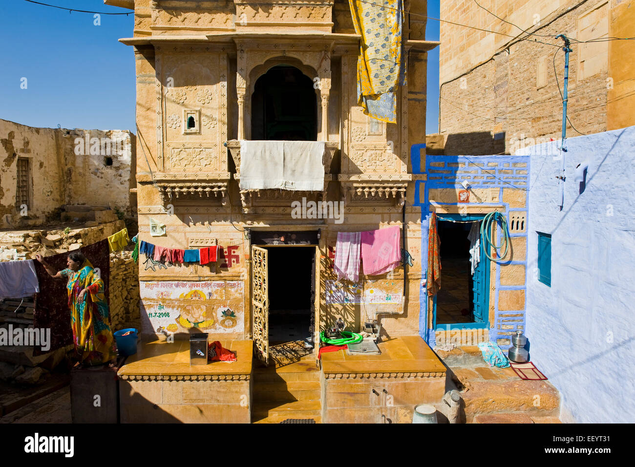 India, Rajasthan, Jaisalmer, traditional house Stock Photo - Alamy