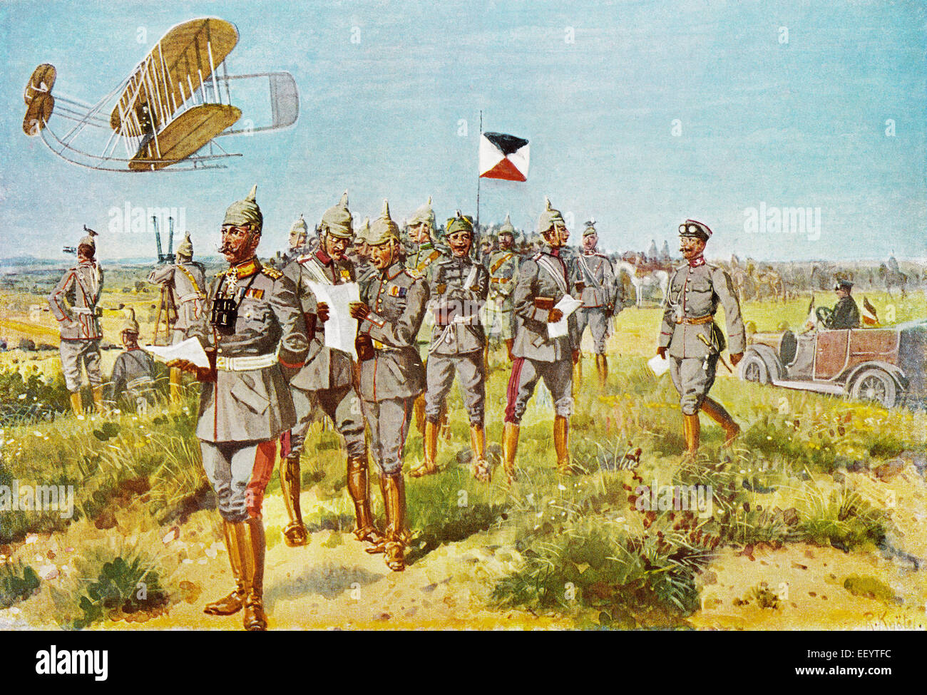 Prussian general and his General Staff during a maneuver, German ...