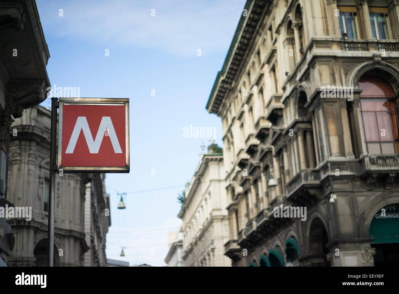 Red metro underground in downtown Milan Stock Photo - Alamy