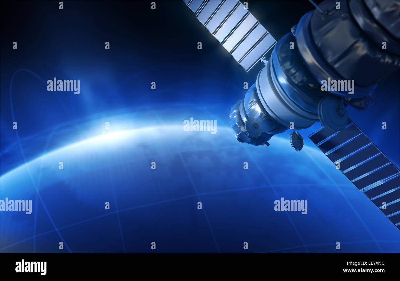 3d satellite and abstract Earth Stock Photo - Alamy