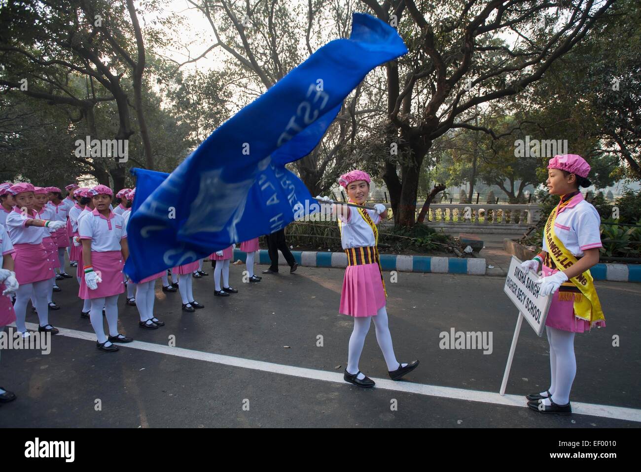 Calcutta, Indian state West Bengal. 24th Jan, 2015. Indian school ...