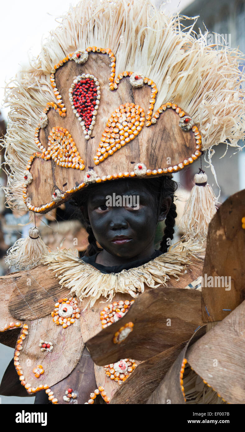 A cute girl with black smeared face, Ati Atihan Festival, Kalibo, Aklan ...
