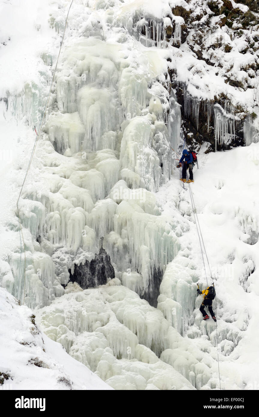 Ice climbing on Grey Mare's Tail Waterfall, Moffat Hills, Moffat Dale ...