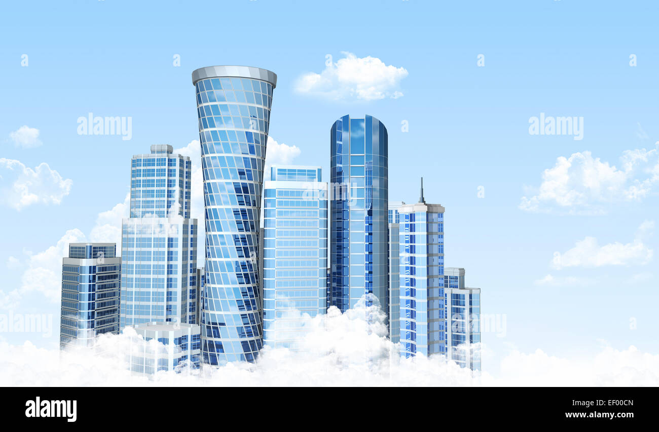 Skyscraper above clouds hi-res stock photography and images - Alamy