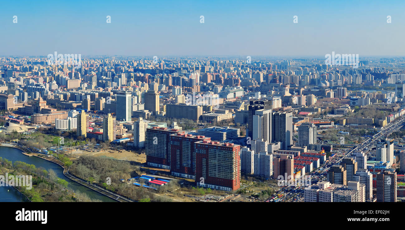 Beijing city aerial view with urban buildings Stock Photo - Alamy