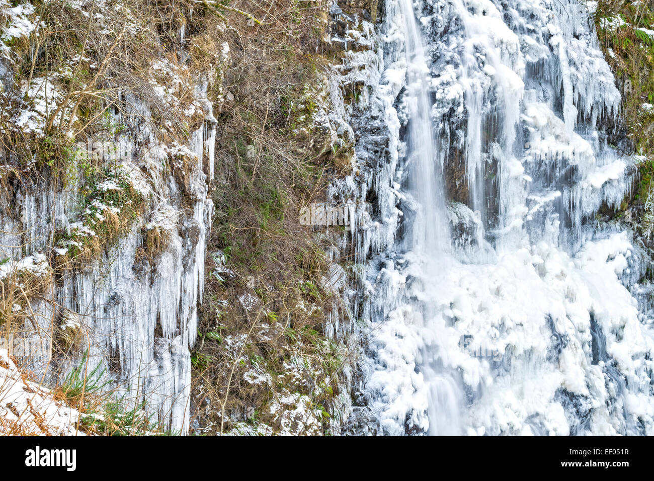 DIVACH FALLS A FROZEN WATERFALL HEIGHT 100 FEET OF CASCADING WATER ICE ...