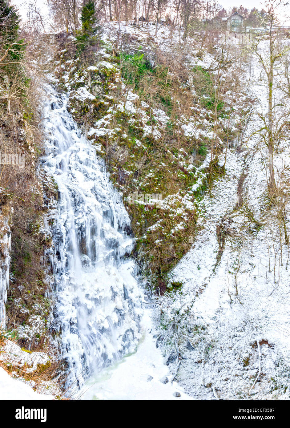 DIVACH FALLS A FROZEN WATERFALL HEIGHT 100 FEET OF ICE AND ICICLES NEAR ...