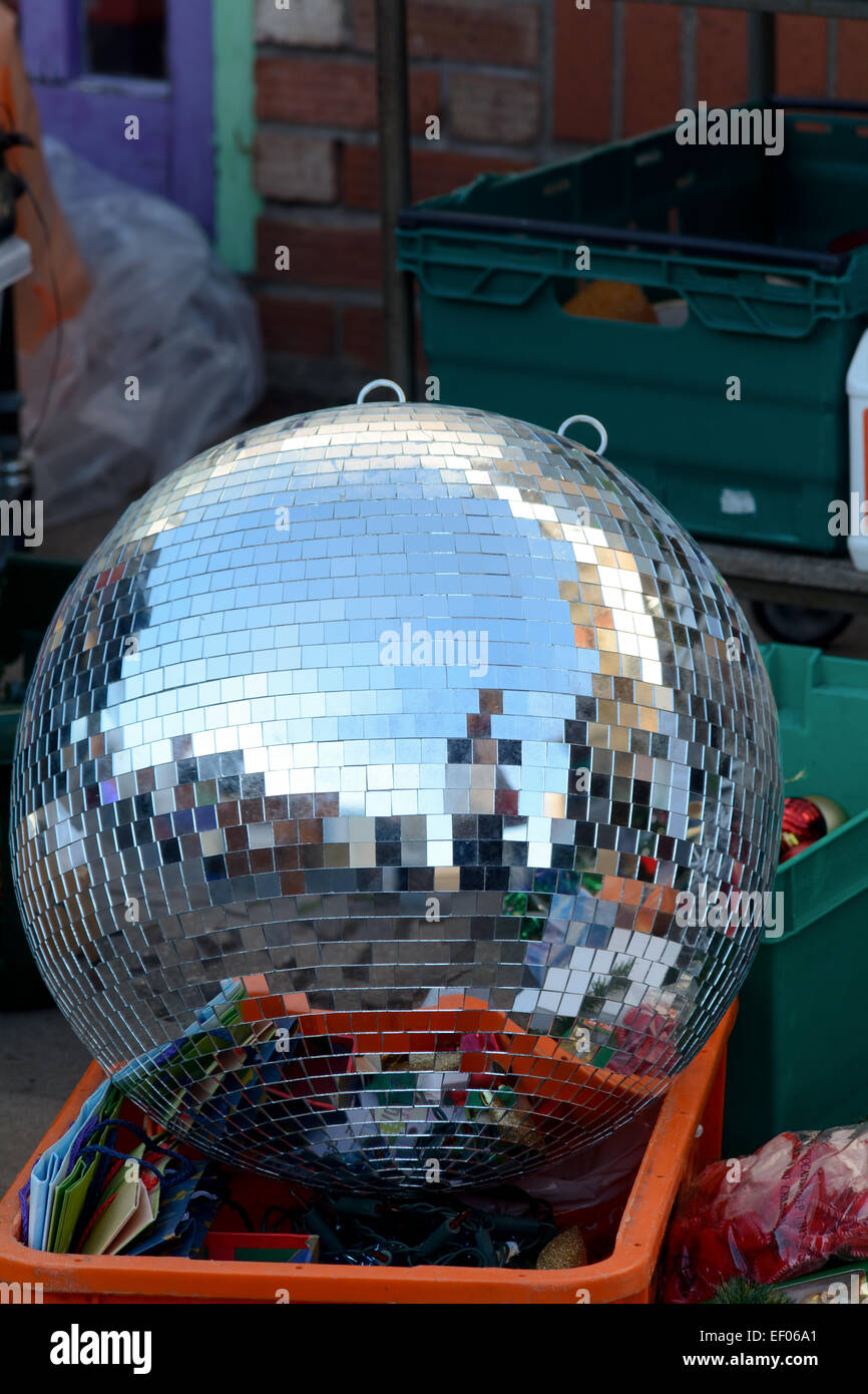 Large silver glitter ball for sale at secondhand shop in Bedford ...