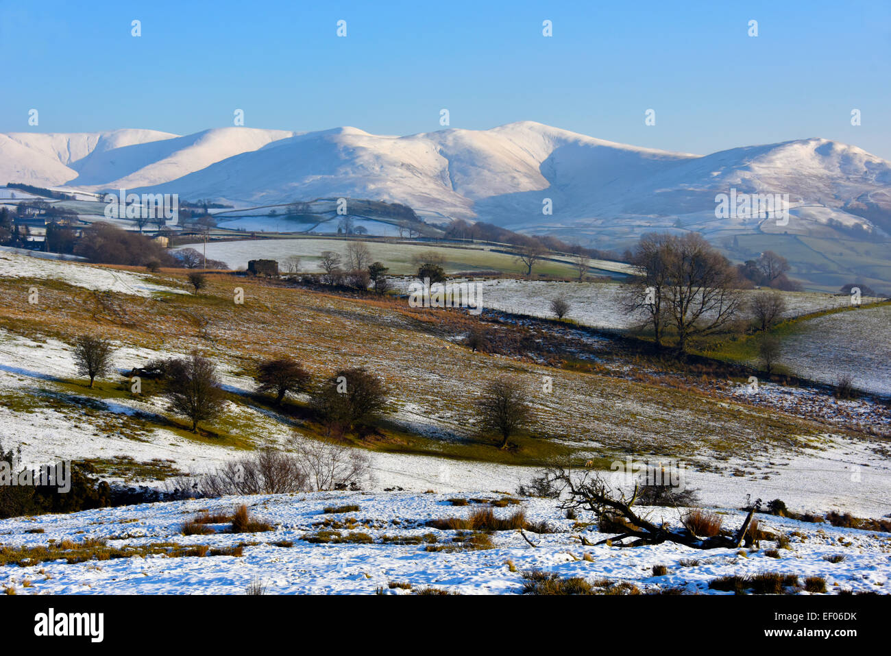 The Howgill Fells in winter. Sedbergh, Cumbria, United Kingdom, Europe ...