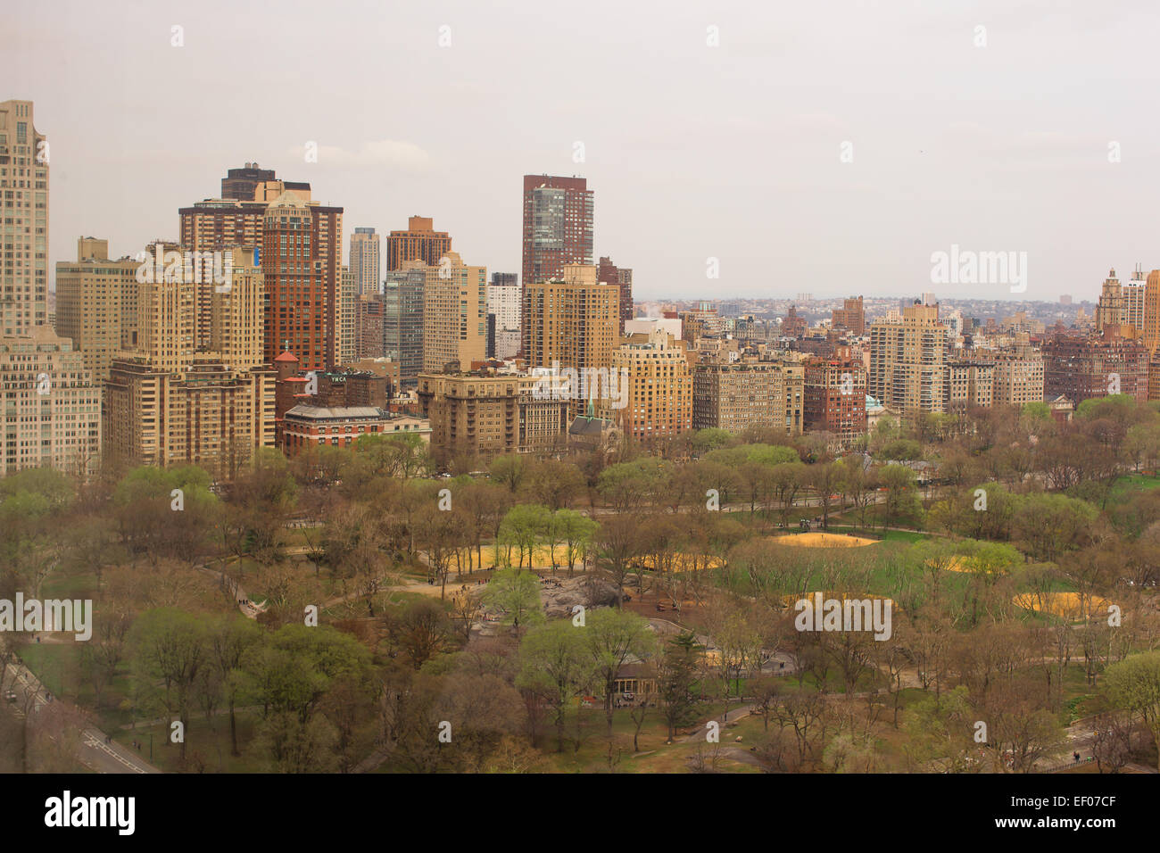 View of Central Park from the hotel window, Manhattan, New York Stock ...