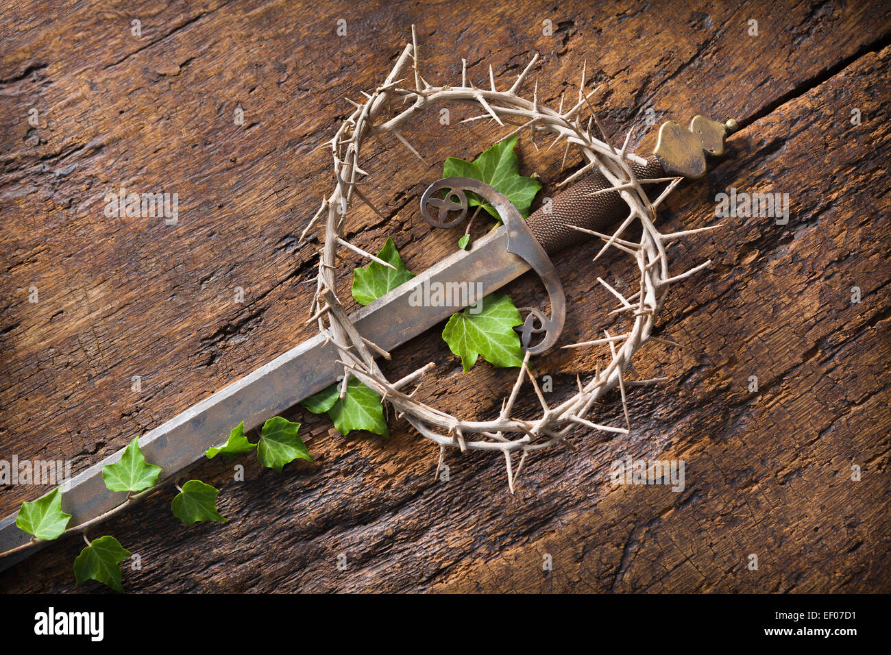 Crown of thorns and sword symbolizing Jesus' death and ressurection at ...