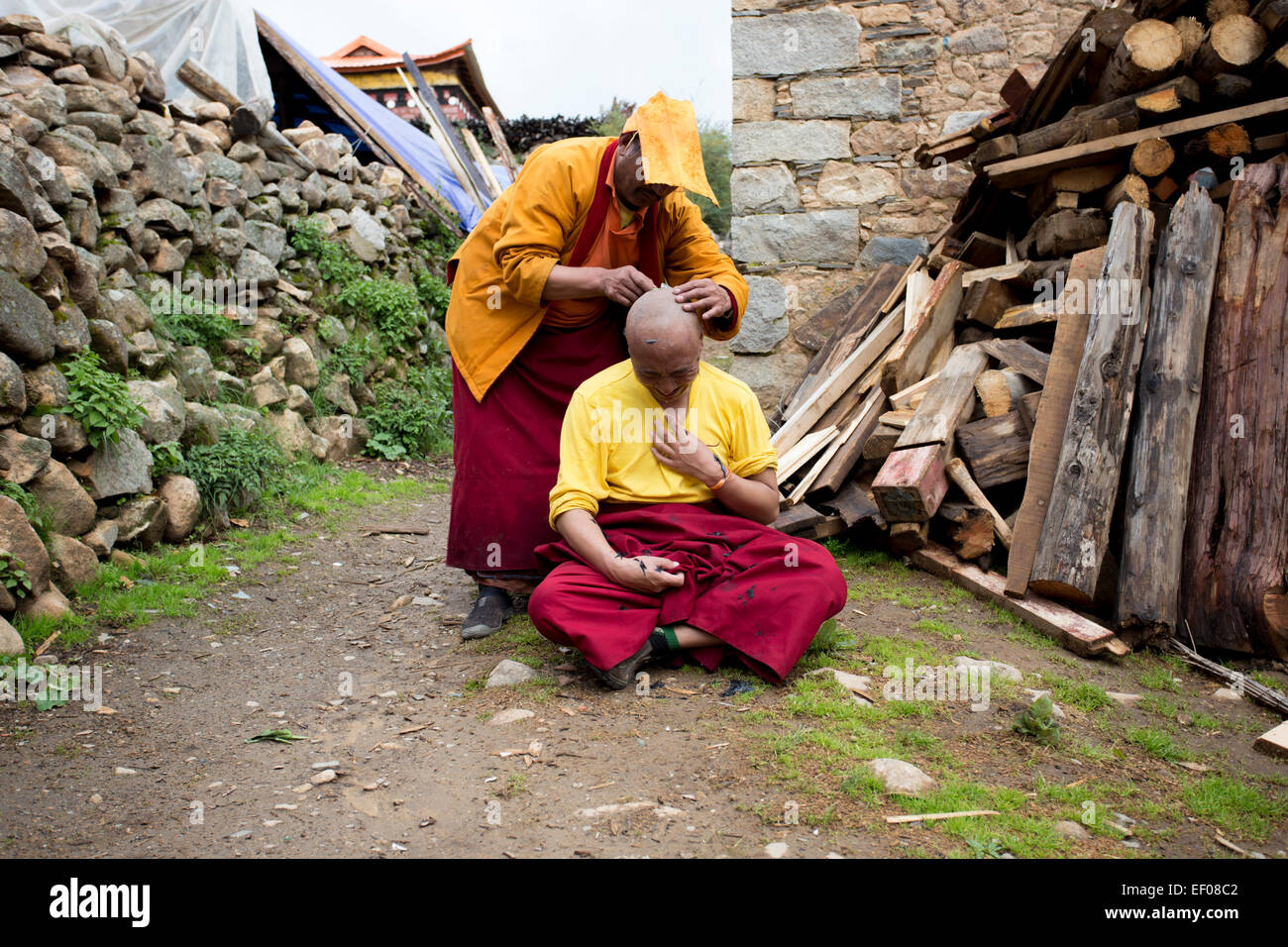 monks in Daocheng, Sichuan province, china Stock Photo - Alamy