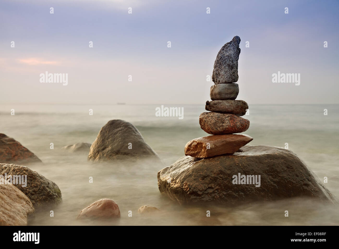 Stone tower on the Baltic coast Stock Photo - Alamy