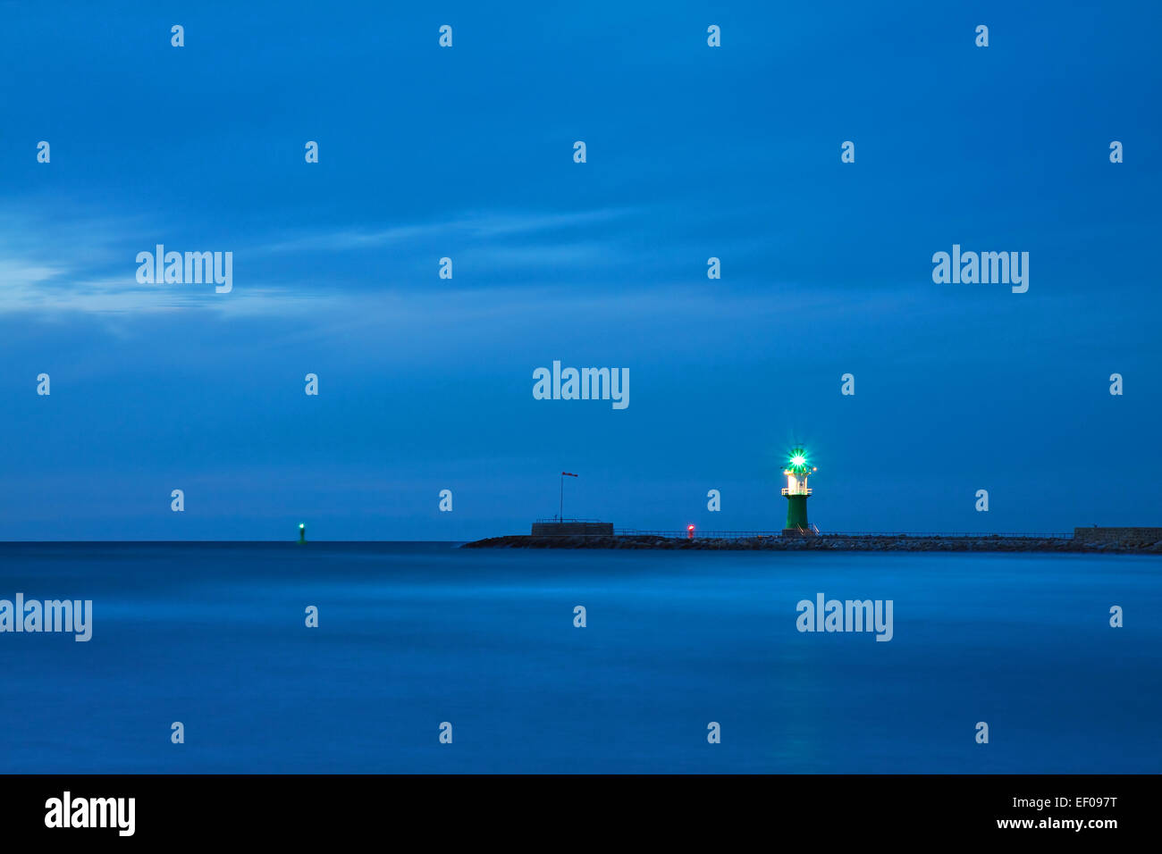 The western pier in Warnemünde Stock Photo - Alamy