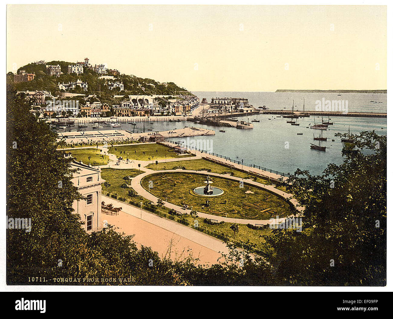 This image depicts a scenic view from Rock Walk in Torquay, England ...