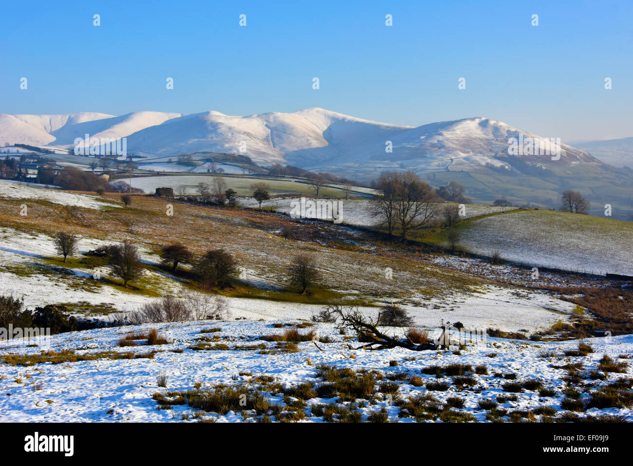 The Howgill Fells in winter. Sedbergh, Cumbria, United Kingdom, Europe ...