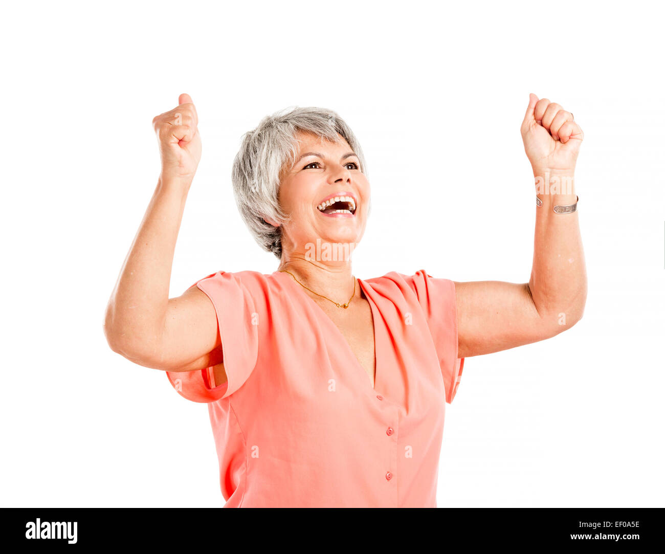 Thumbs up woman senior Cut Out Stock Images & Pictures - Alamy