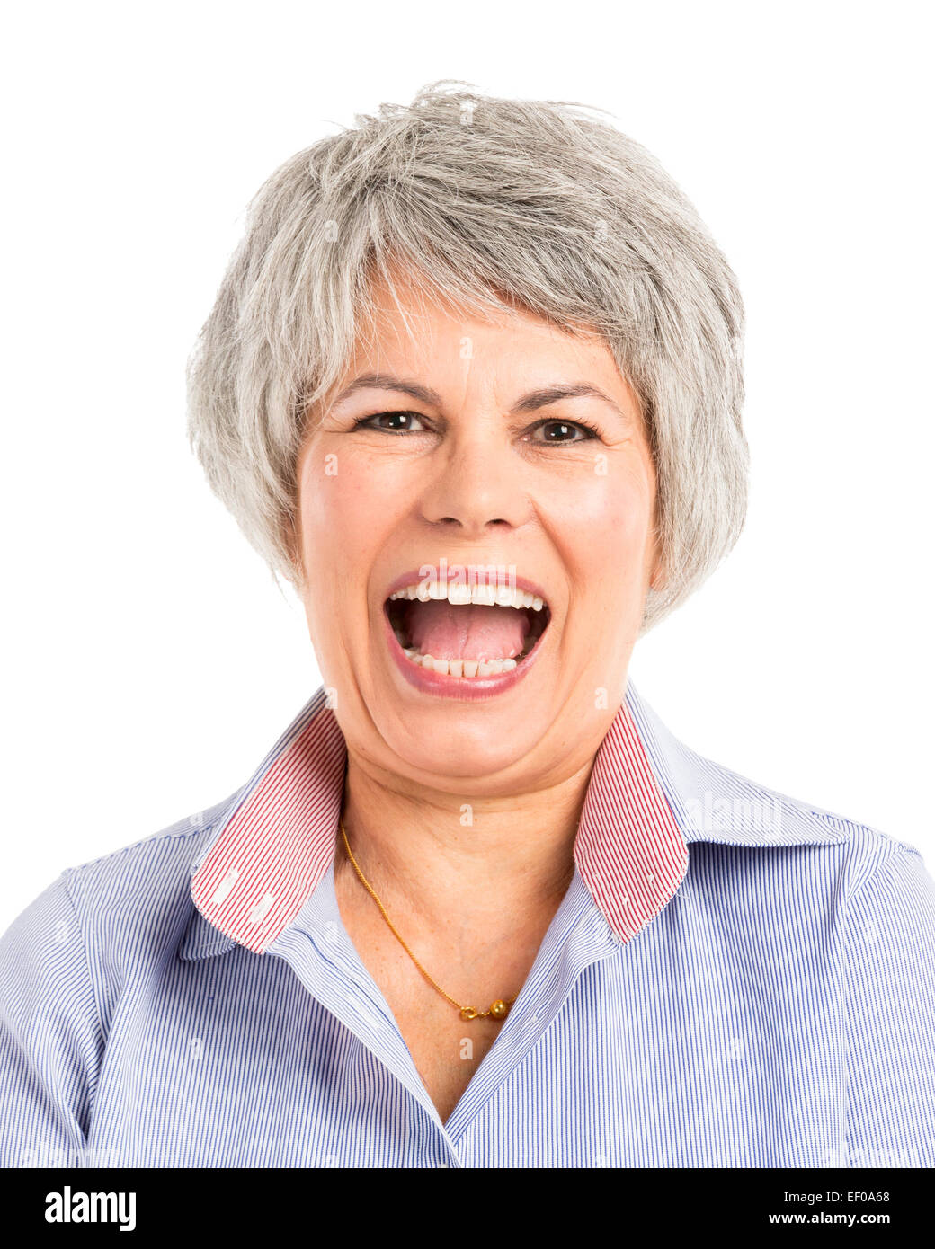 Happy older lady face hi-res stock photography and images - Alamy