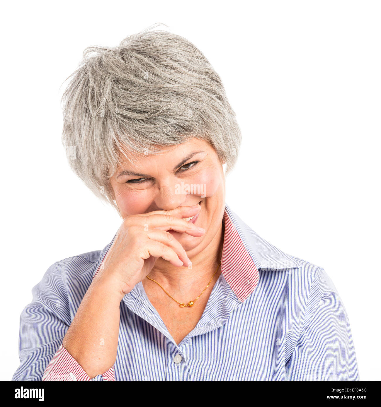 Portrait of a elderly woman laughing Stock Photo - Alamy