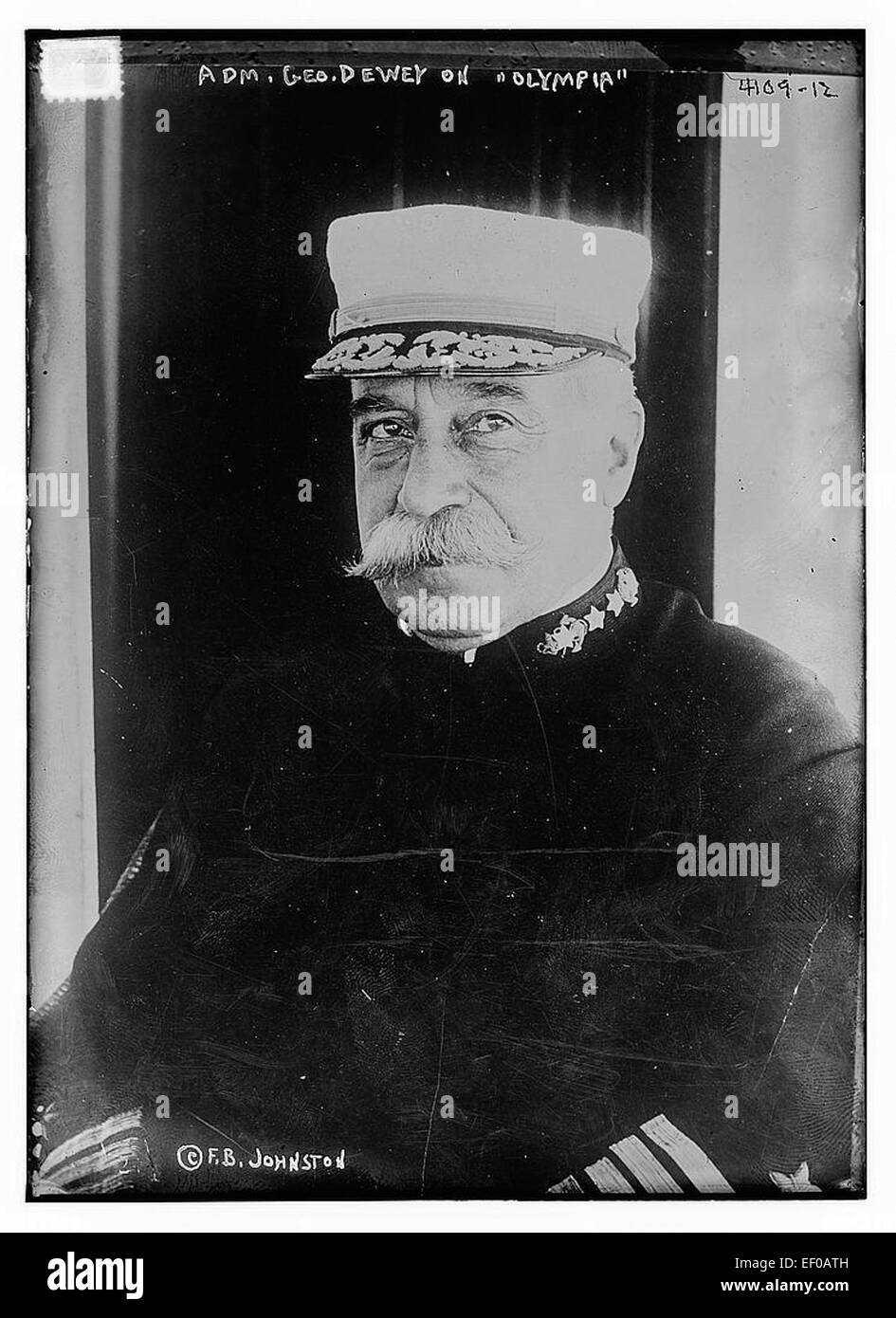 Admiral George Dewey aboard the USS Olympia, a ship known for its role ...