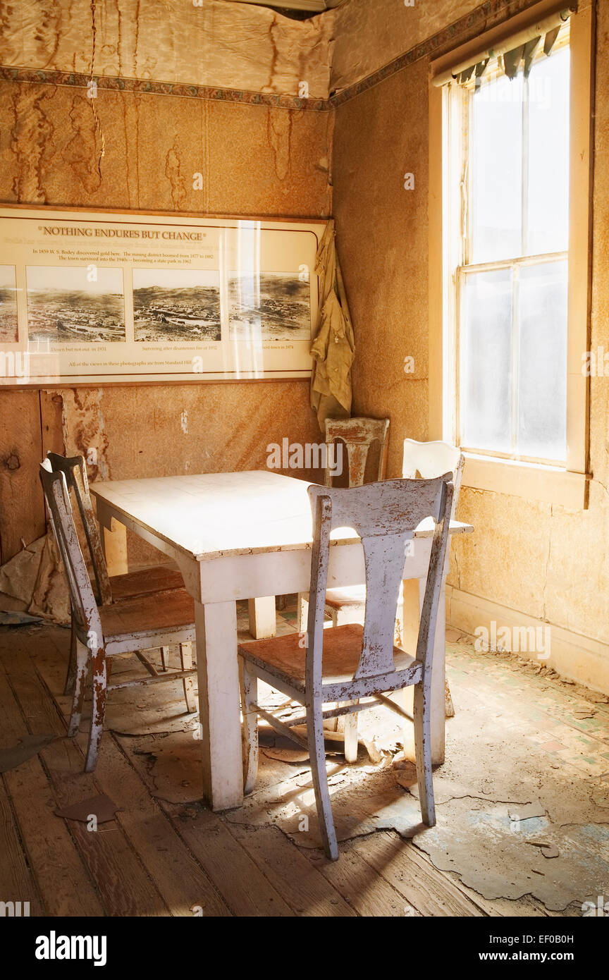 Interior of an abandoned house,Bodie State Historic Park USA Stock ...