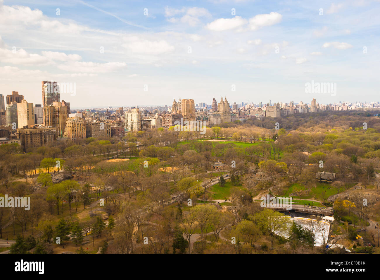 Autumn view of Central Park from the hotel window, Manhattan, New York ...