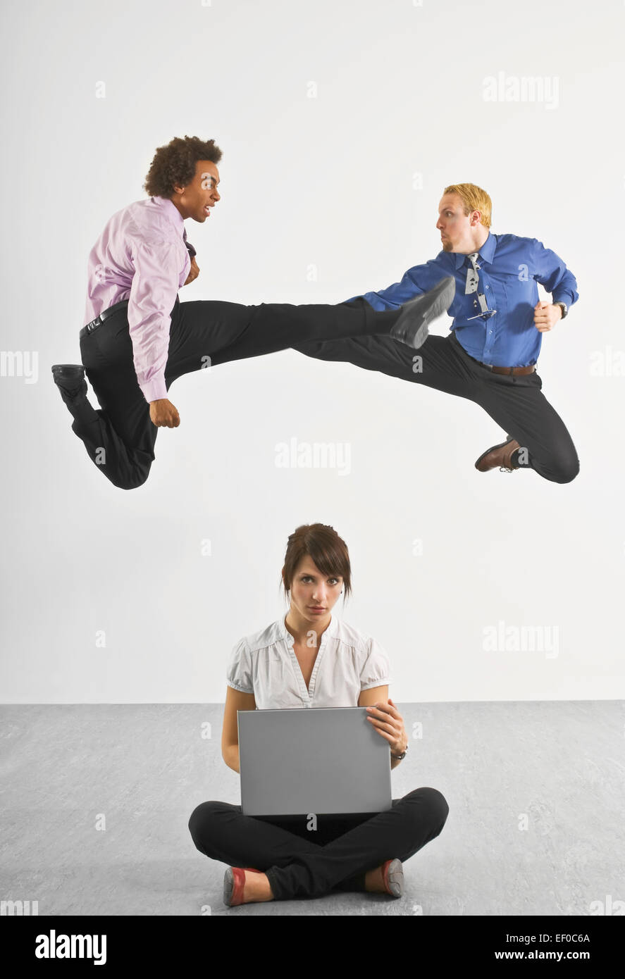 Man suit jumping laptop hi-res stock photography and images - Alamy