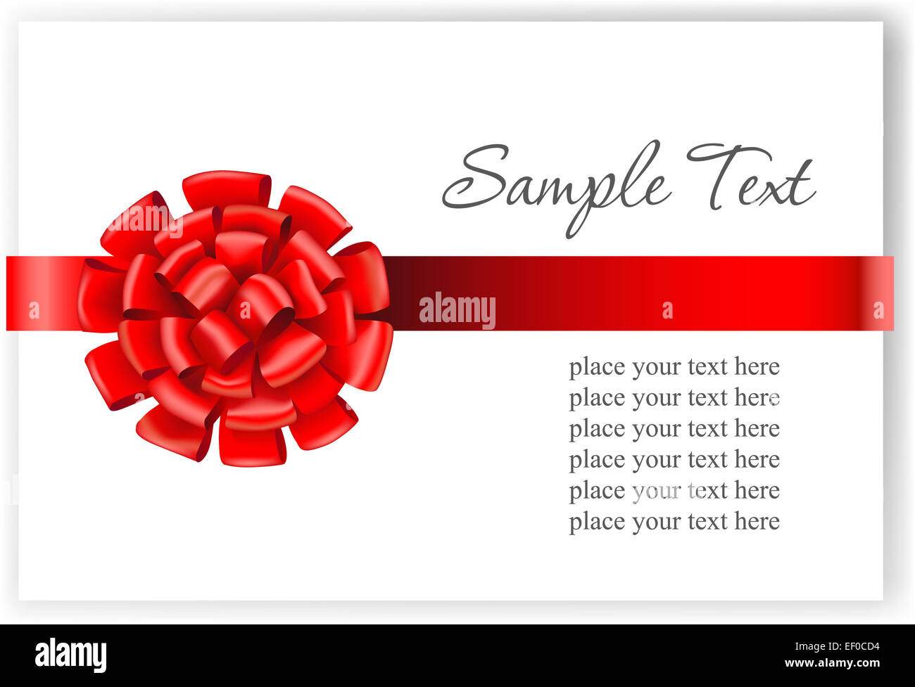 Greeting card with a red ribbon Stock Photo - Alamy